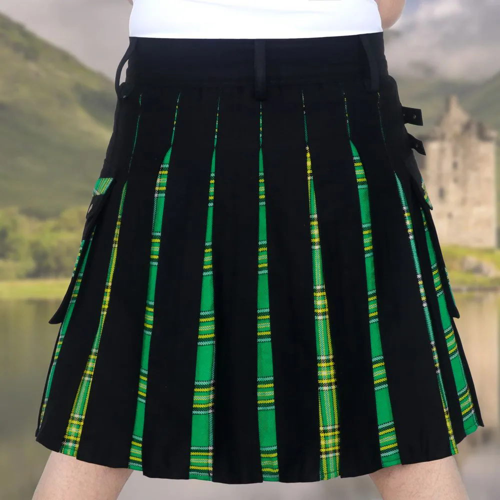 Designer's Wedding Kilt | Irish National Green Strip Kilts | DSS Kilts