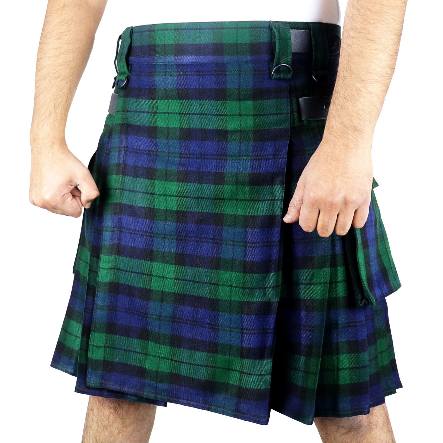 Scottish Light Weight Black Watch Tartan Utility Kilt for Men With ...