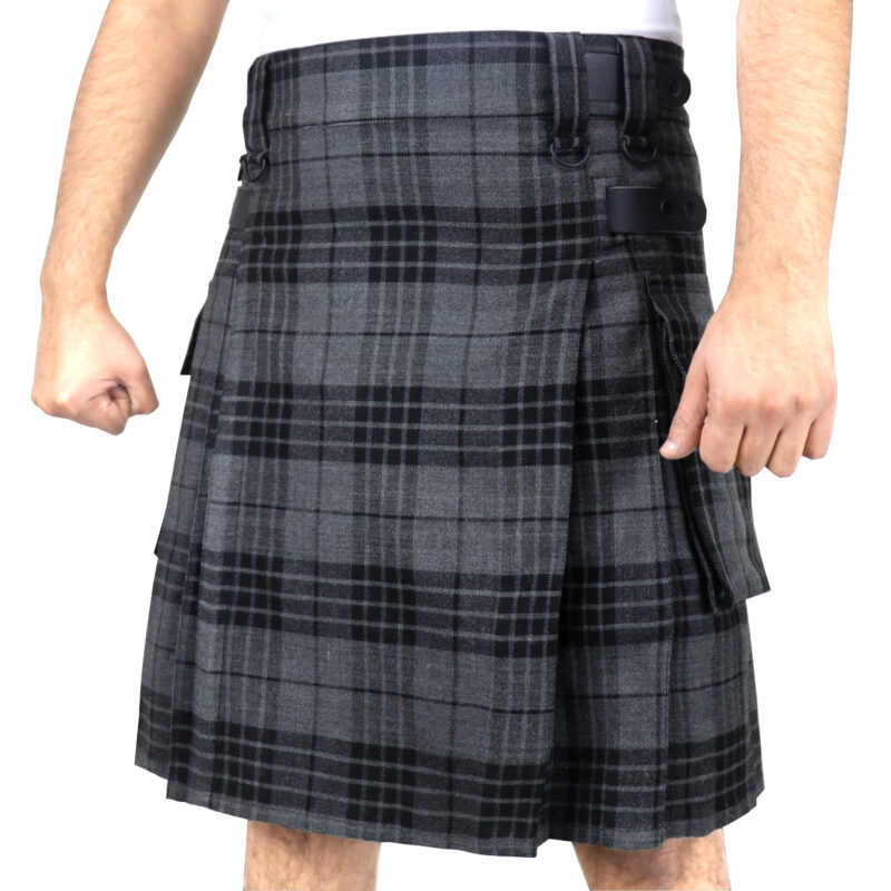 Scotish Light Weight Grey Watch Tartan Utility Kilt for Men With ...