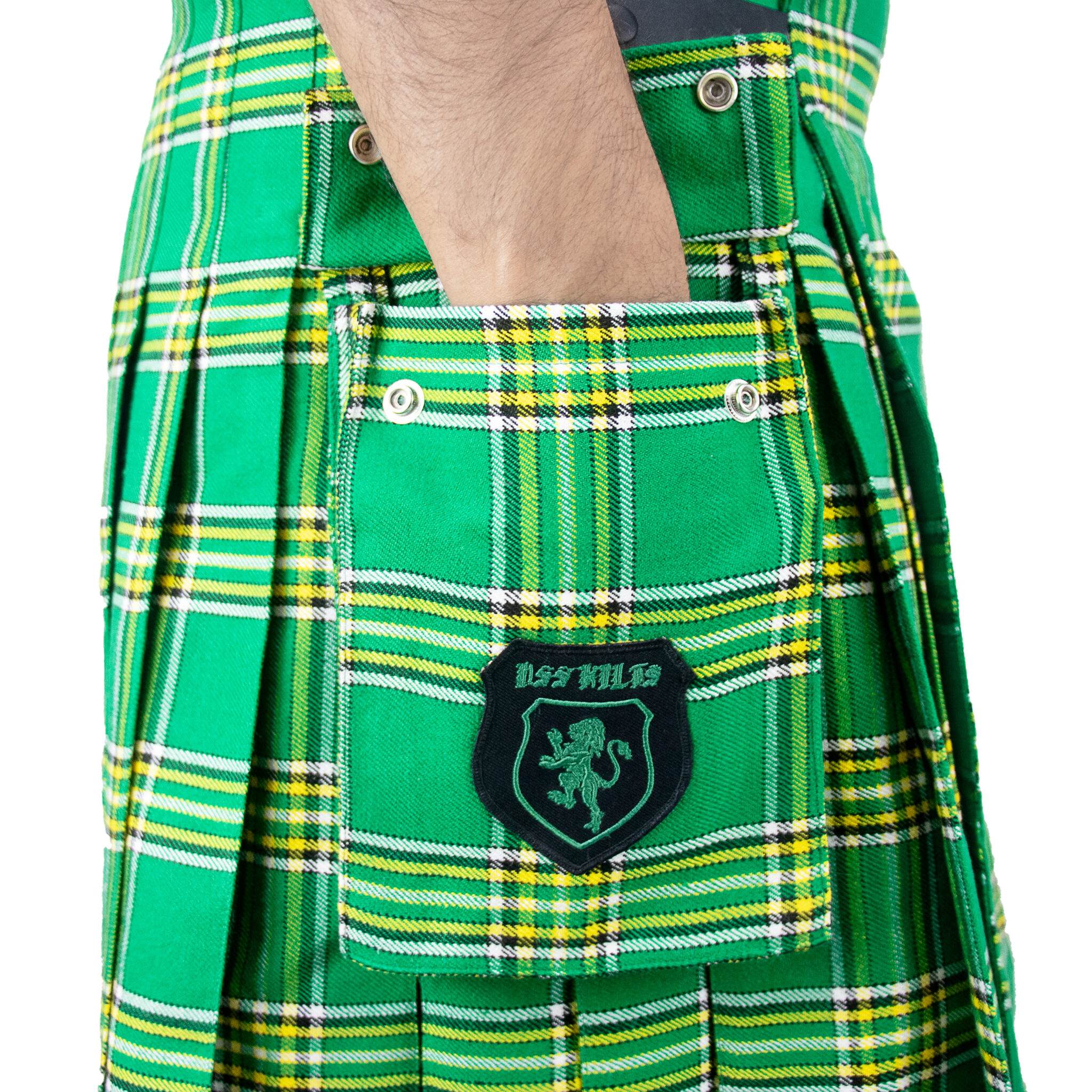 Scottish Light Weight National Irish Green Tartan Utility Kilt for Men ...