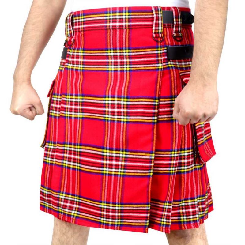 Scottish Light Weight Royal Stewart Tartan Utility Kilt for Men With ...