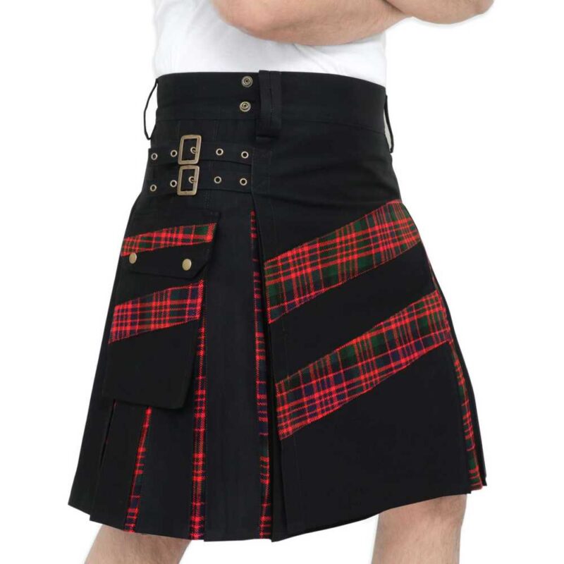 Designer's Wedding Kilt | Grey Watch Strip | Hybrid Kilt | DSS Kilts